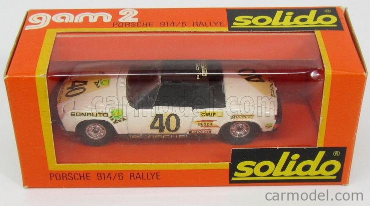 SOLIDO 36 Scale 1/43 | PORSCHE 914/6 RALLY N 40 WHITE BLACK