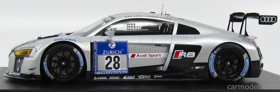 SPARK-MODEL 18SG010 Scale 1/18 | AUDI R8 LMS ULTRA TEAM AUDI SPORT WRT N 28 WINNER 24h ...
