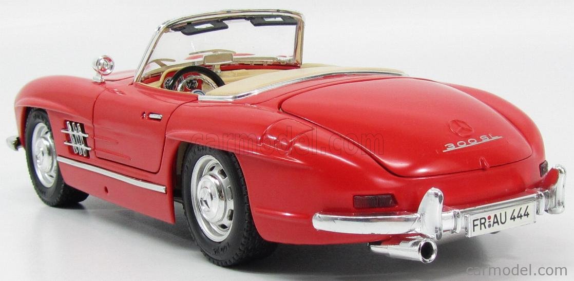 BURAGO 3023 Scale 1/18 | MERCEDES BENZ 300SL ROADSTER SPIDER 1957 RED