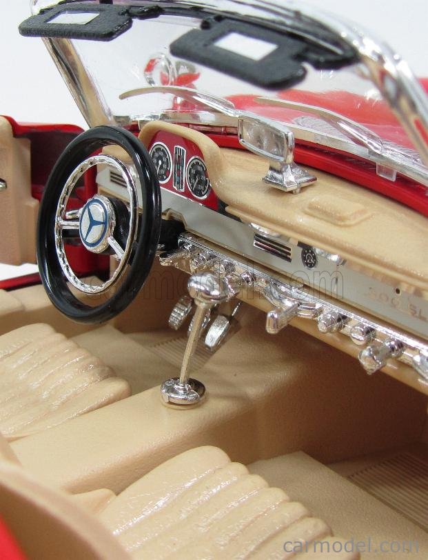 BURAGO 3023 Scale 1/18 | MERCEDES BENZ 300SL ROADSTER SPIDER 1957 RED