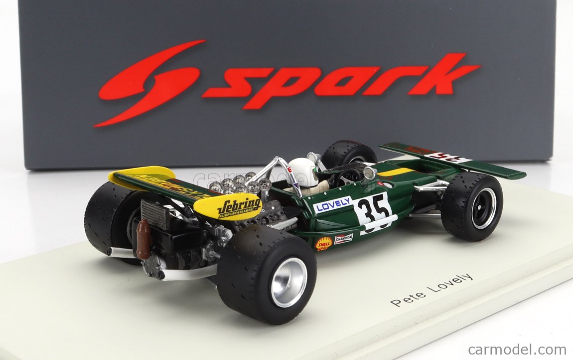 SPARK-MODEL S4832 Scale 1/43 | LOTUS F1 69 N 35 CANADIAN GP 1971 PETE LOVELY GREEN YELLOW