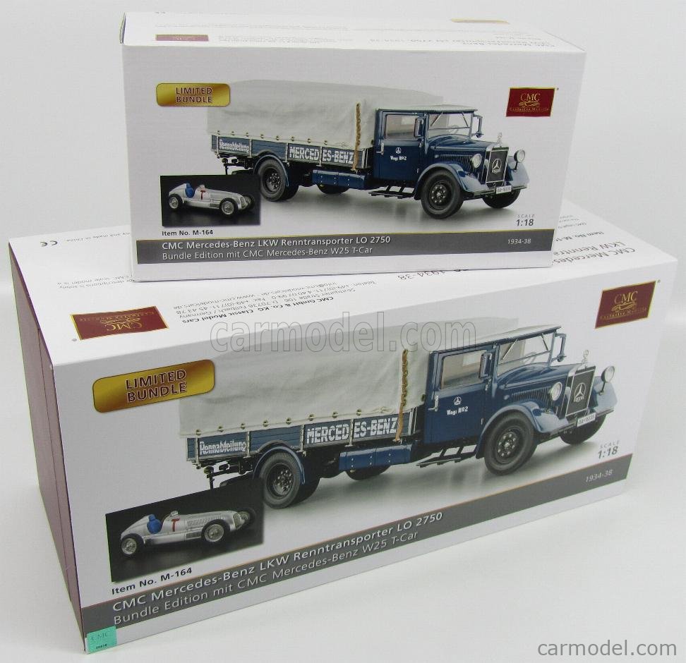 CMC M164 Echelle 1/18 | MERCEDES BENZ LO2750 LKW RENNTRANSPORTER TRUCK ...