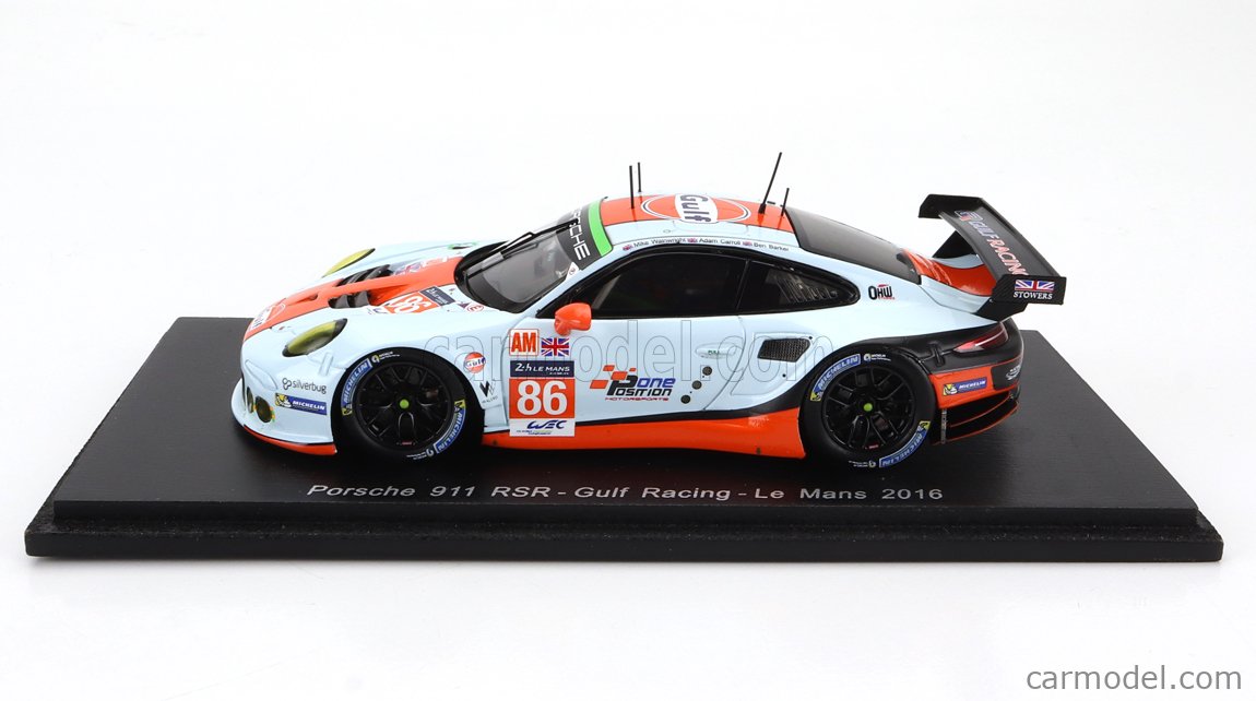 SPARK-MODEL S5141 Scale 1/43 | PORSCHE 911 991 RSR TEAM GULF RACING N 86 24h LE MANS 2016 ...