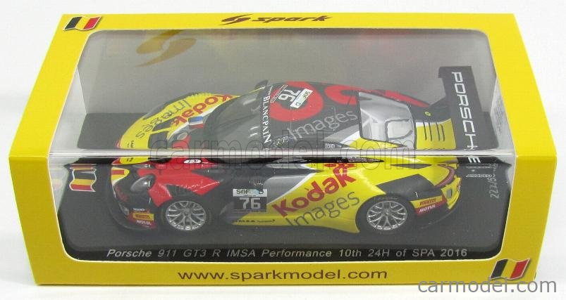 SPARK-MODEL SB130 Scale 1/43 | PORSCHE 911 991 GT3 R KODAK N 76 24h SPA ...