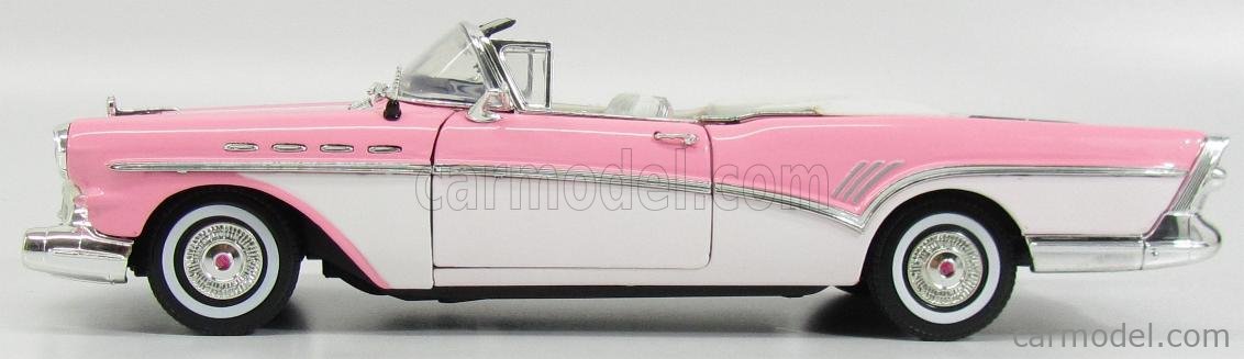 MOTOR-MAX 73152PINK Scala 1/18 | BUICK ROADMASTER CABRIOLET 1957 PINK WHITE