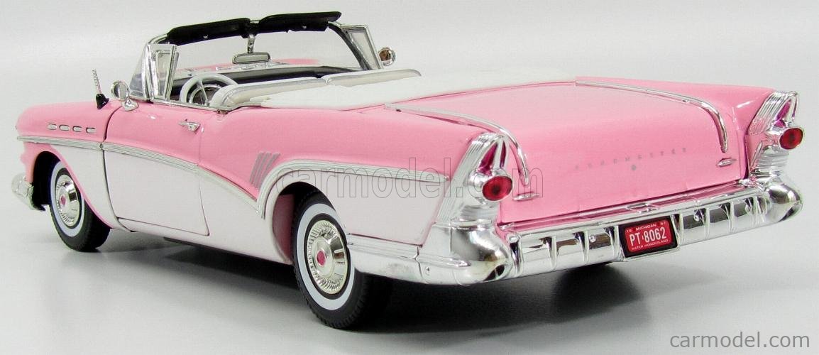 MOTOR-MAX 73152PINK Scala 1/18 | BUICK ROADMASTER CABRIOLET 1957 PINK WHITE