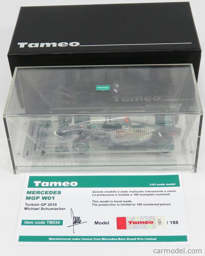 TAMEO TB034 Escala 1/43 | MERCEDES GP F1 MGPW01 PETRONAS N 3 TURKISH GP ...
