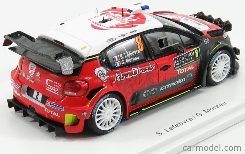 SPARK-MODEL S5159 Scale 1/43 | CITROEN C3 WRC TEAM TOTAL ABU DHABI N 8 RALLY MONTECARLO 2017 S ...