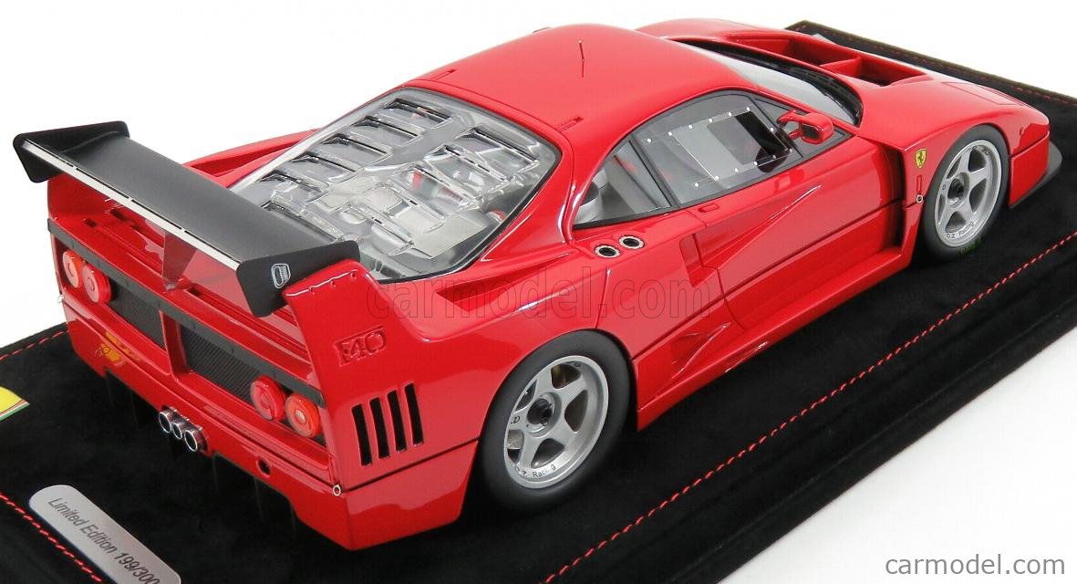 BBR-MODELS P18131 Scale 1/18 | FERRARI F40 LM 1989 - CON VETRINA - WITH SHOWCASE RED