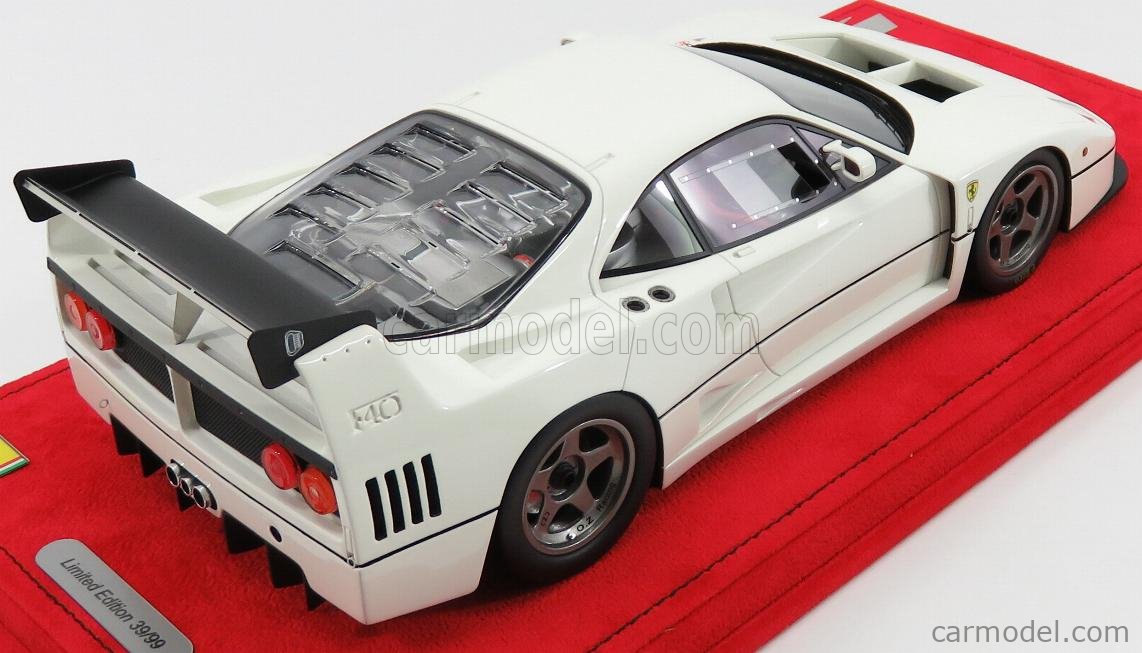 BBR-MODELS P18131C Scale 1/18 | FERRARI F40 LM 1989 - CON VETRINA - WITH SHOWCASE GLOSS WHITE