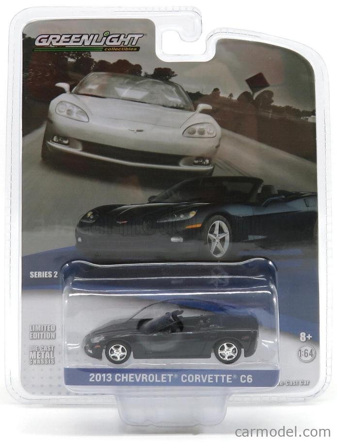 GREENLIGHT 27875-B Scale 1/64 | CHEVROLET CORVETTE C6 SPIDER 2013 BLACK MET