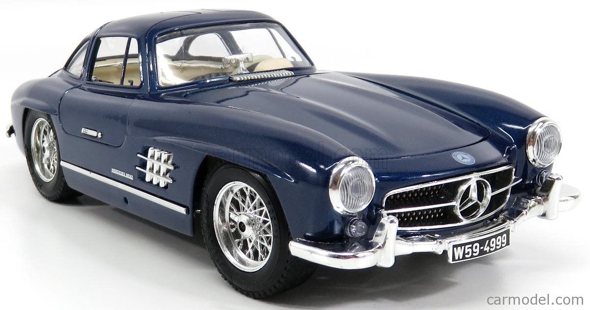 BURAGO 3015 Escala 1/18 | MERCEDES BENZ 300SL COUPE (W198) 1954 BLUE MET