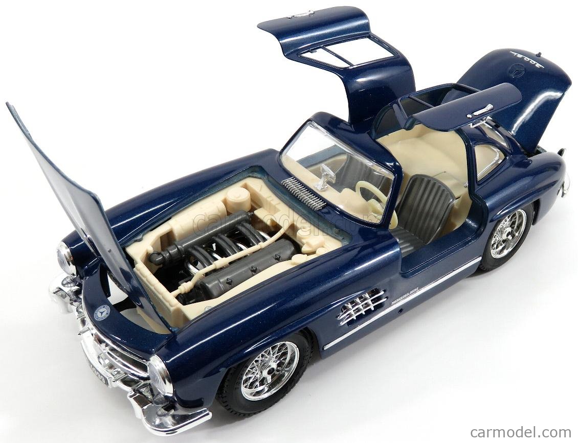 BURAGO 3015 Escala 1/18 | MERCEDES BENZ 300SL COUPE (W198) 1954 BLUE MET