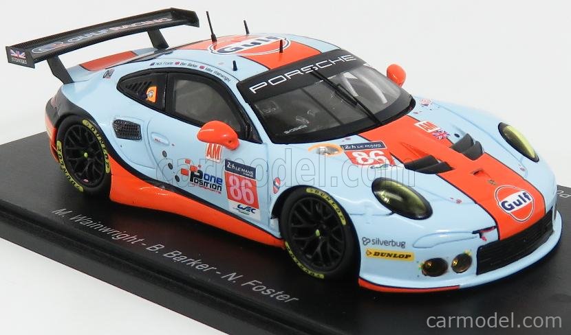SPARK-MODEL S5839 Scale 1/43 | PORSCHE 911 991 RSR 4.0L TEAM GULF UK RACING N 86 24h LE MANS ...