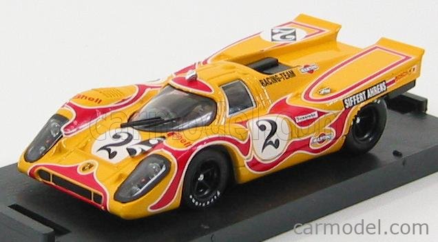 BRUMM R270-UPD Scale 1/43 | PORSCHE 917 KYALANMY 1970 N 2 SIFFERT AHRENS YELLOW RED