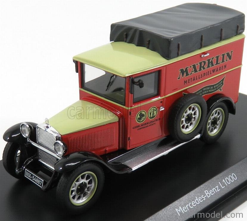 SCHUCO 450292800 Scale 1/43 | MERCEDES BENZ L1000 VAN MARKLIN 1929 RED ...