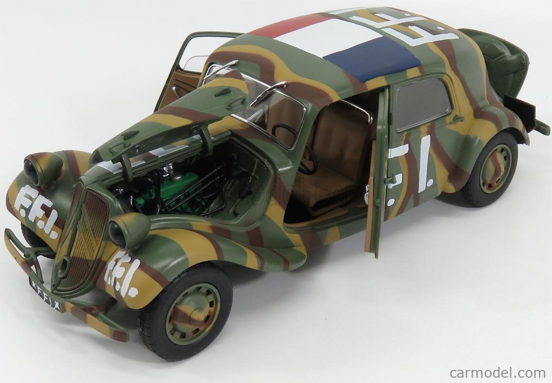 SOLIDO 1800902 Scale 1/18 | CITROEN 15CV MILITARY FFI 1944 CAMOUFLAGE