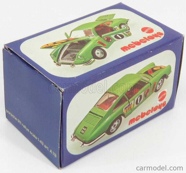 MEBETOYS MATTEL A78 Echelle 1/43 | PORSCHE 911 2.7 N 1 RALLY GREEN