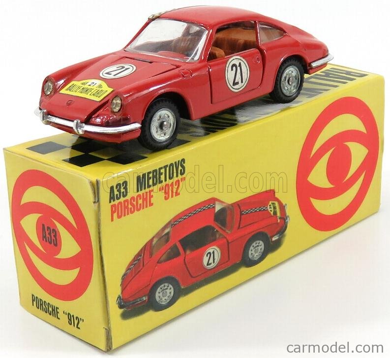 MEBETOYS MATTEL A33 Escala 1/43 | PORSCHE 911 912 RALLY DI MONTECARLO N 21 - BROWN INTERIOR RED