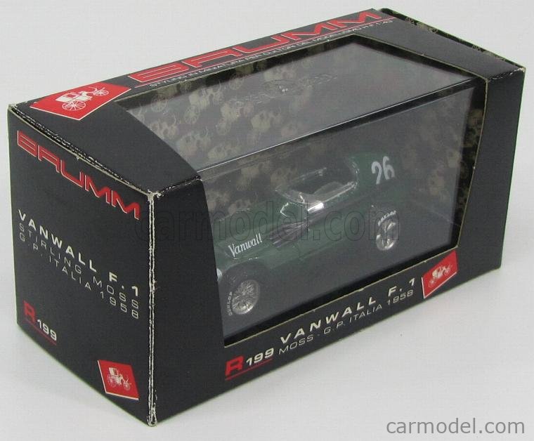 BRUMM R199 Scale 1/43 | VANWALL F1 N 26 GP BELGIO 1958 STIRLING MOSS GREEN