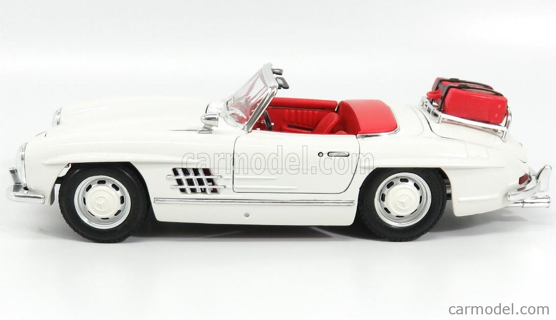 BURAGO 3043 Scale 1/18 | MERCEDES BENZ 300SL TOURING SPIDER 1957 WHITE