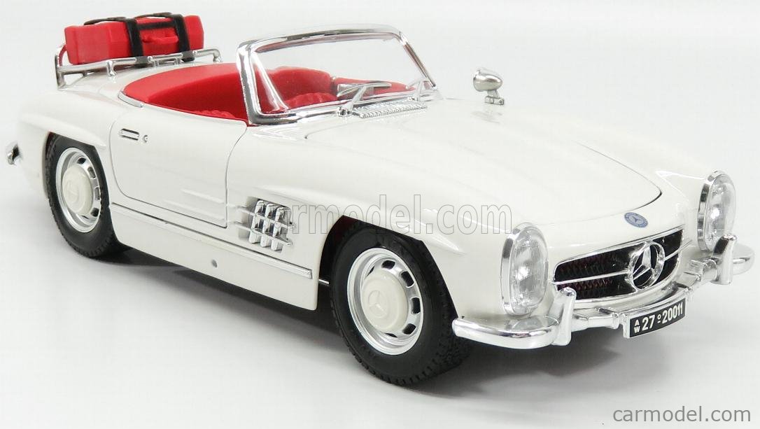 BURAGO 3043 Scale 1/18 | MERCEDES BENZ 300SL TOURING SPIDER 1957 WHITE