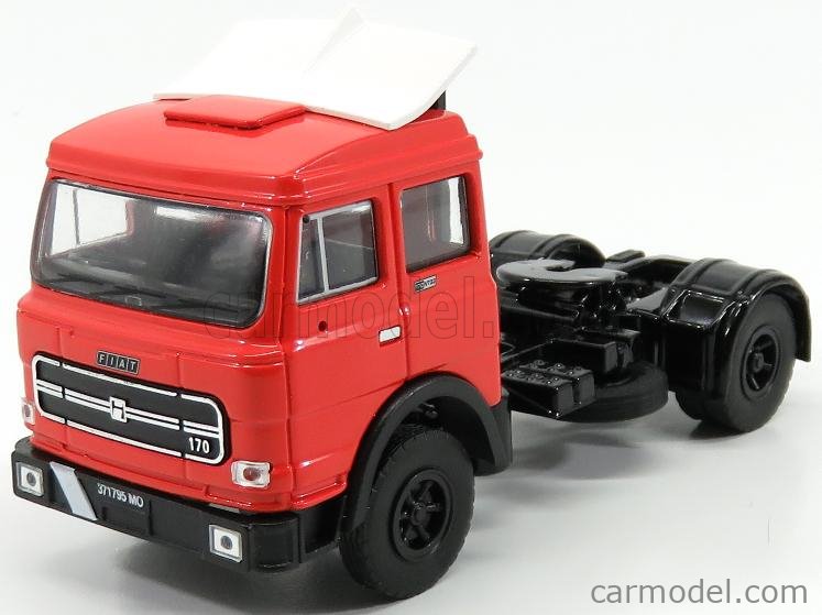 OLDCARS 00505R Scala 1/43 | FIAT 170 TRACTOR TRUCK WHIT SPOILER 1976 RED