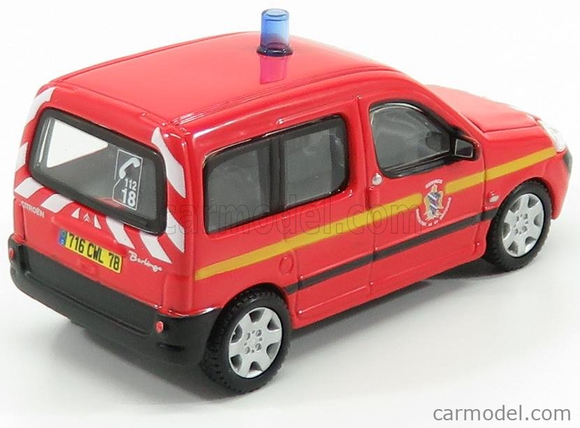 BURAGO 18-32005R Scale 1/50 | CITROEN BERLINGO FIRE BRIGADE 2012 RED