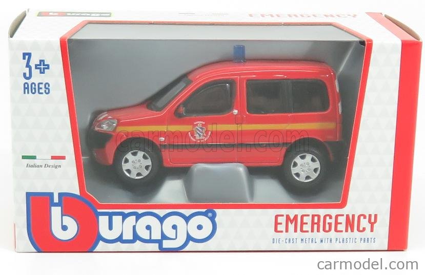 BURAGO 18-32005R Scale 1/50 | CITROEN BERLINGO FIRE BRIGADE 2012 RED