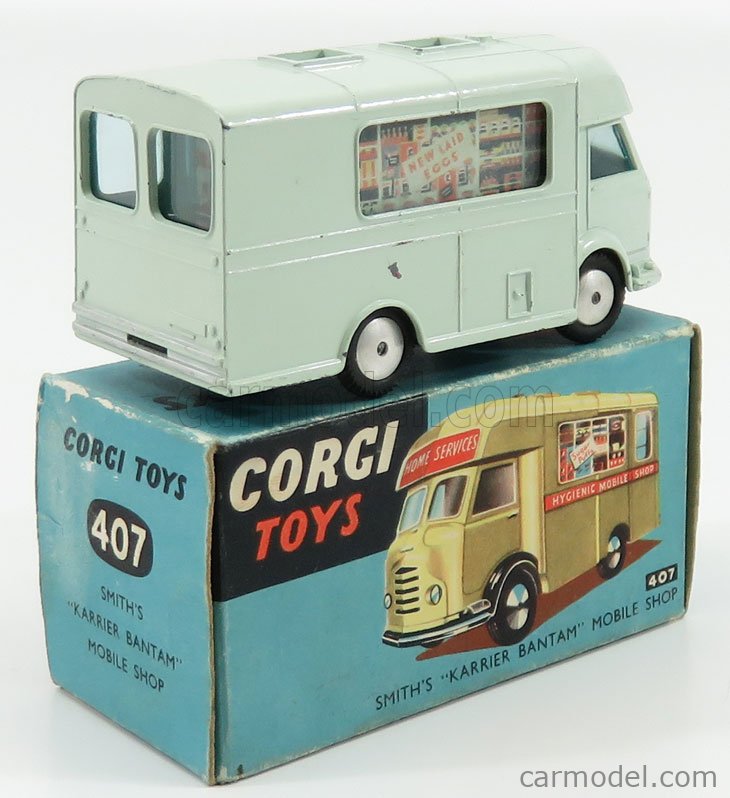 CORGI 407 Scale 1/43 | KARRIER SMITH'S BANTAM MOBILE SHOP VERY LIGHT GREEN