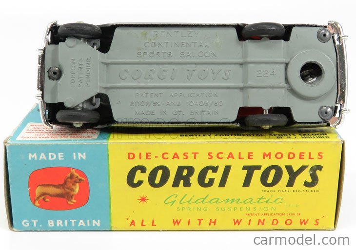 CORGI 224 Scale 1/43 | BENTLEY CONTINENTAL SPORTS SALOON SILVER BLACK