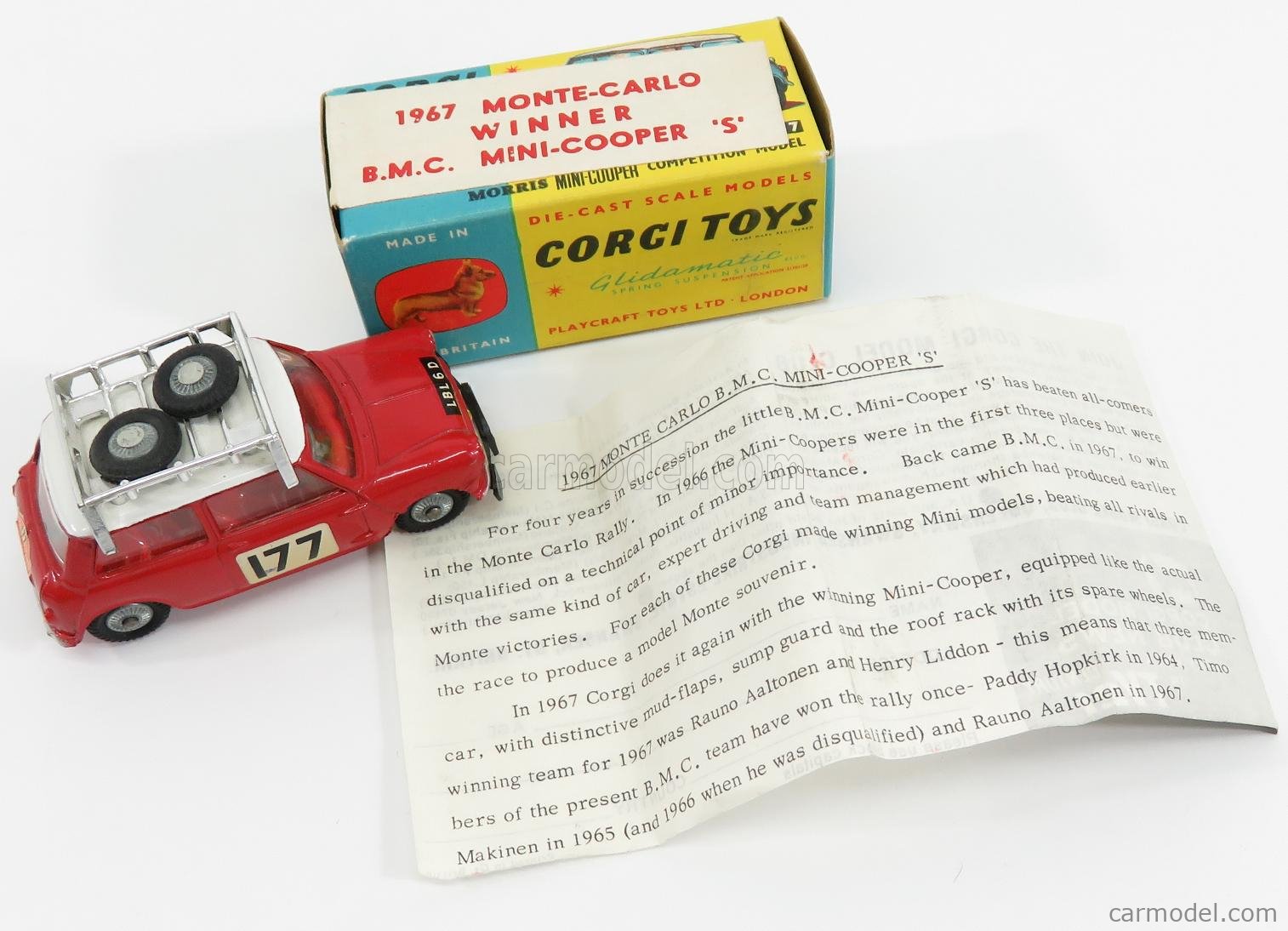 CORGI 339 Scale 1/43 | MORRIS MINI COOPER S N 177 WINNER RALLY ...