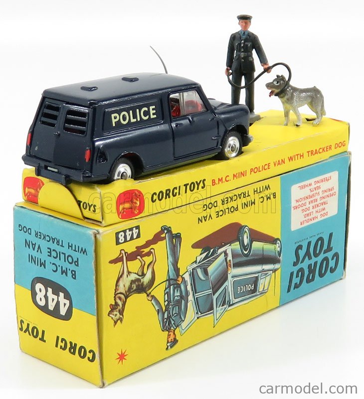 CORGI 448 Scale 1/43 | AUSTIN MINI VAN POLICE WITH TRACKER DOG BLUE