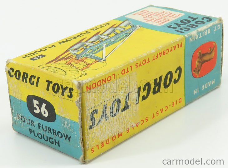 CORGI 56 Scale 1/43 | ACCESSORIES FOUR FURROW PLOUGH RED YELLOW