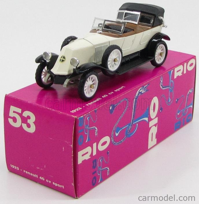 RIO-MODELS 53 Scale 1/43 | RENAULT 40 CV SPORT 1923 WHITE BLACK