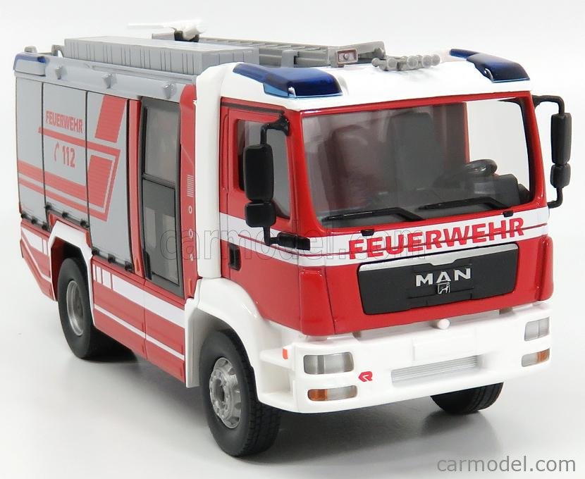 WIKING 7497 Scale 1/43 | MAN 16T TRUCK FIRE ENGINE FEUERWEHR 2003 RED ...