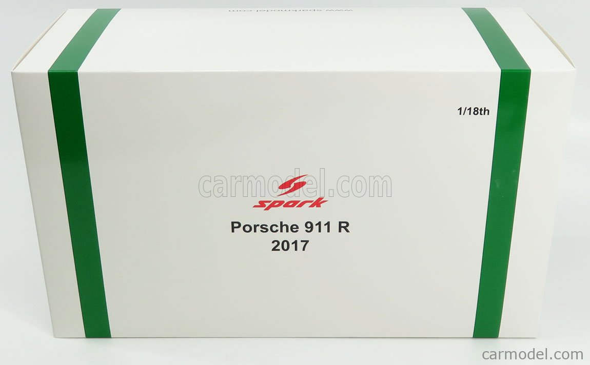 SPARK-MODEL 18S236 Scale 1/18 | PORSCHE 911 991 R COUPE 2017 WHITE GREEN