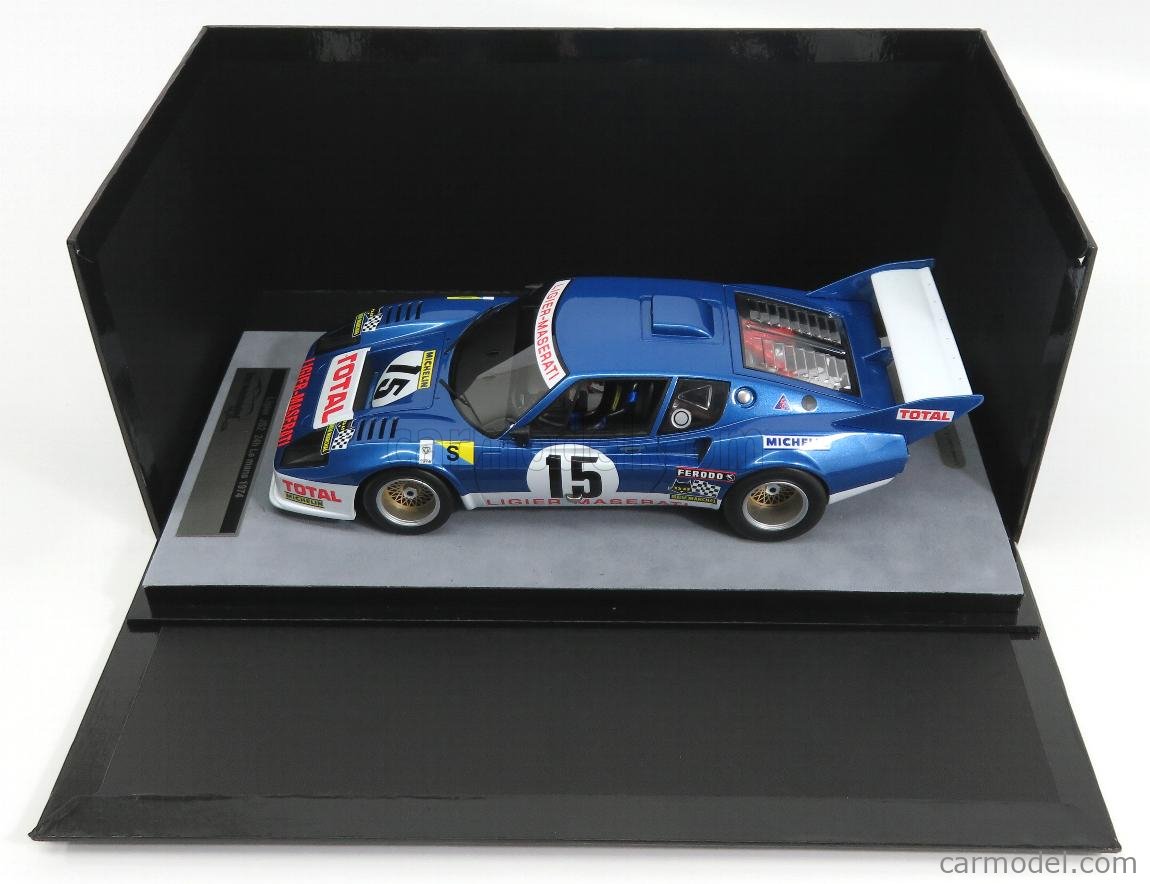 TECNOMODEL TM18-99A Scale 1/18 | LIGIER JS2 N 15 24h LE MANS 1974 J.LAFFITE - A.SERPAGGI BLUE WHITE