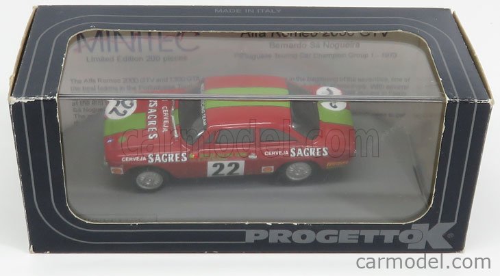 PROGETTO K PK Escala 1/43 | ALFA ROMEO 2000 GTV TEAM MOCAR RACING N 22 ...