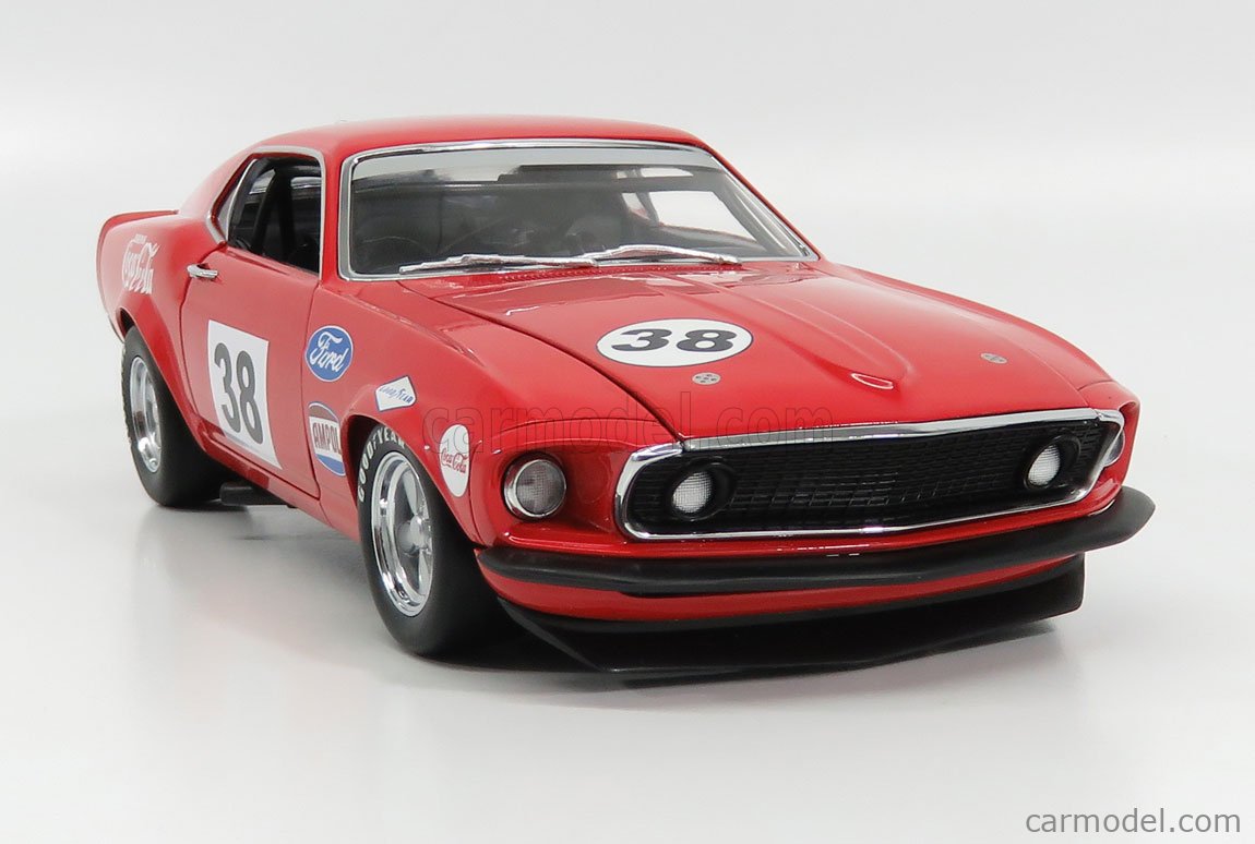 ACME-MODELS A1801828 Scale 1/18 | FORD USA MUSTANG BOSS 302 COUPE N 38 TRANS AM 1969 A.MOFAT RED