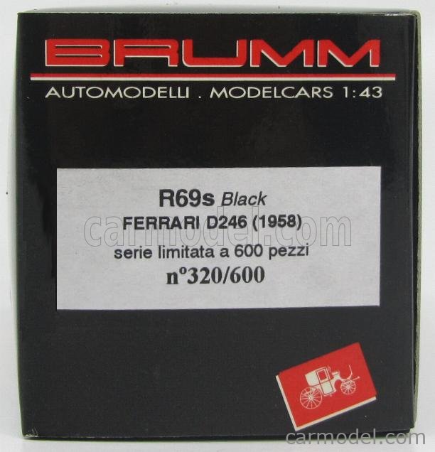BRUMM PROM R69S Scale 1/43 | FERRARI F1 D246 N 1 1948 ELLE ENNE BLACK MET