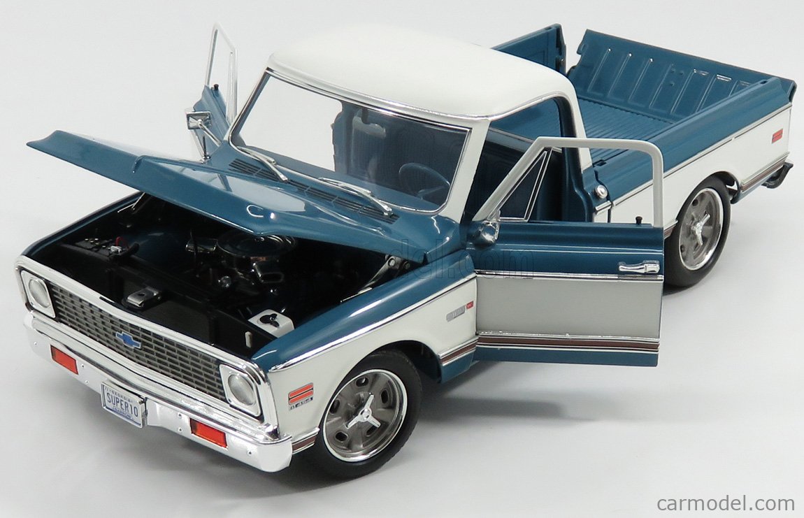 ACME-MODELS A1807209 Scale 1/18 | CHEVROLET C-10 PICK-UP 1971 BLUE WHITE