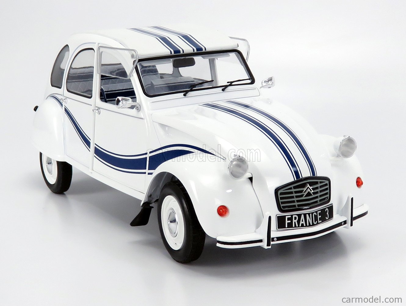 Z-MODELS ZMD1200104 Scale 1/12 | CITROEN 2CV FRANCE 3 1983 WHITE BLUE