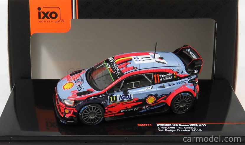 IXO-MODELS RAM711 Masstab: 1/43 | HYUNDAI i20 WRC COUPE N 11 WINNER RALLY TOUR DE CORSE 2019 T ...