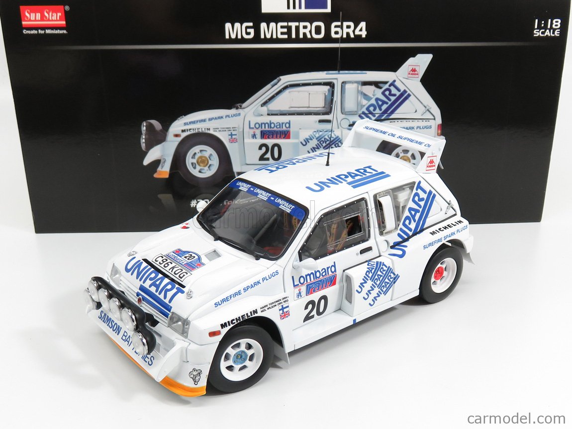 SUN-STAR 05539 Scale 1/18 | AUSTIN MG METRO 6R4 UNIPART N 20 RALLY RAC ...