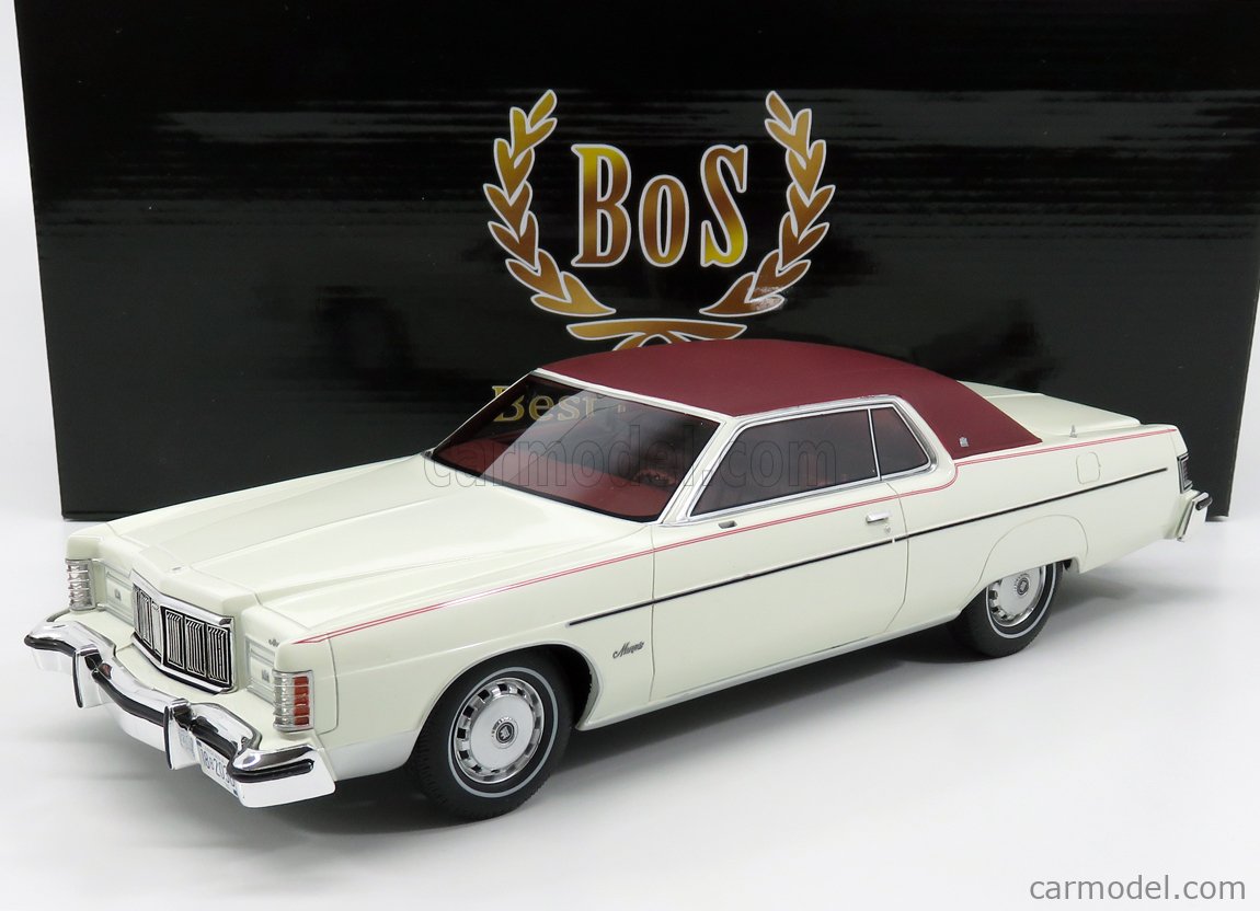 BoS-MODELS BOS236 Scale 1/18 | MERCURY MARQUIS HARD-TOP 1976 WHITE BORDEAUX