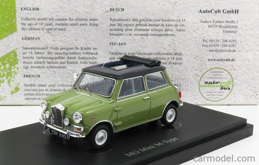 Autocult Atc02020 Echelle 1 43 Mg Mini M Type Great Britain 1963 Green