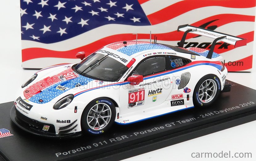 SPARK-MODEL US073 Echelle 1/43 | PORSCHE 911 991 RSR TEAM PORSCHE GT N 911 24h DAYTONA 2019 P ...