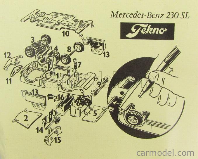 TEKNO 928 Scale 1/43 | MERCEDES BENZ 230 SL CABRIOLET OPEN WHITE TEKNO 928 Scale 1/43 | MERCEDES BENZ 230 SL CABRIOLET OPEN WHITE