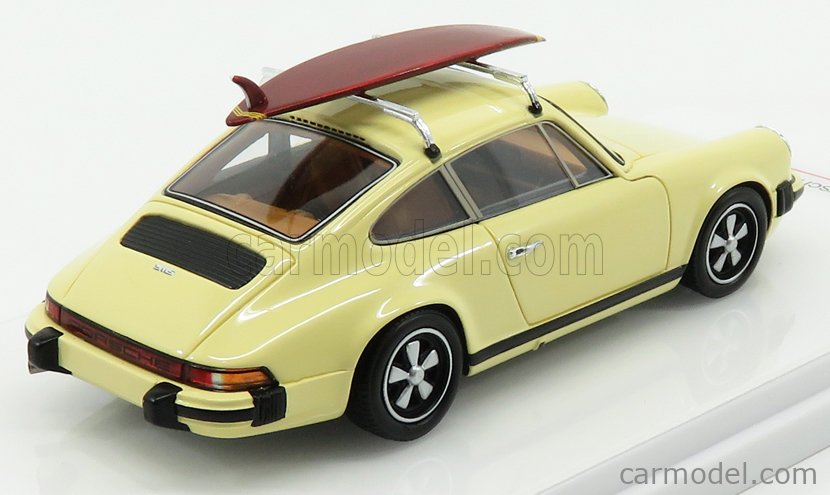 TRUESCALE TSM430191 Scale 1/43 | PORSCHE 901 911S 2.7 COUPE WITH SURF BOARD 1973 CREAM